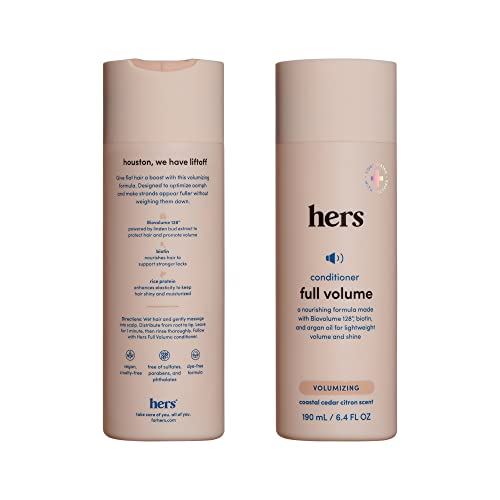 Hers Full Volume Shampoo and Conditioner - Volumizing Shampoo and Conditioner for Women - Soft Cedar & Citron - Adds Volume, Shine & Bounce - 2 x 6.4 fl oz Bottles