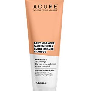 Acure Daily Workout Watermelon Shampoo | 100% Vegan | For Oily, Environmental Stressed, Workout Heavy Hair | Watermelon & Blood Orange - Gentle Everyday Formula | 8 Fl Oz