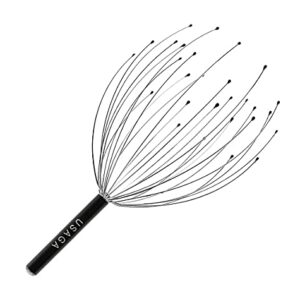 USAGA 28 Finger Head Scratcher, Head Massager, Scalp Massager, Head Whisk Massager, Wire Massager for Head Hair Body Massage and Stress Relax (Black)