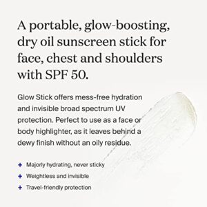 Supergoop! Glow Stick, 0.70 oz - SPF 50 PA++++ Dry Oil Sunscreen Stick for Face & Body - Brightens & Hydrates for a Healthy Glow - Mess-Free, Travel-Friendly SPF