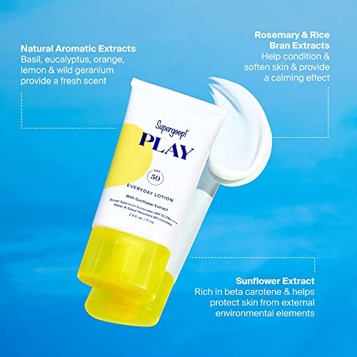 Supergoop! PLAY Everyday SPF 30 Lotion, 5.5 oz - Reef-Friendly, Broad Spectrum Sunscreen for Sensitive Skin - Water & Sweat Resistant Body & Face Sunscreen - Clean Ingredients - Great for Active Days