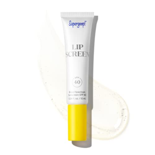 Supergoop! Lipscreen SPF 40 - 0.34 fl oz, Pack of 2 - Clear Lip Gloss with Grape Seed Extract, Sunflower Seed Oil & Kelp Extract - Reef-Friendly, Water-Resistant, Non-Sticky Formula