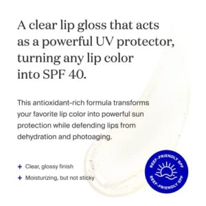 Supergoop! Lipscreen SPF 40 - 0.34 fl oz, Pack of 2 - Clear Lip Gloss with Grape Seed Extract, Sunflower Seed Oil & Kelp Extract - Reef-Friendly, Water-Resistant, Non-Sticky Formula