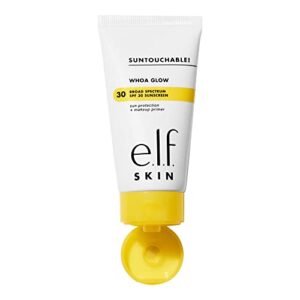 e.l.f. SKIN Suntouchable! Whoa Glow SPF 30, Lightweight Sunscreen & Makeup Primer For A Glowy Finish, Infused w/ Hyaluronic Acid, Vegan & Cruelty-Free