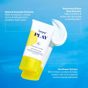 Supergoop! PLAY Everyday SPF 30 Lotion, 2.4 oz - Reef-Friendly, Broad Spectrum Sunscreen for Sensitive Skin - Water & Sweat Resistant Body & Face Sunscreen - Clean Ingredients - Great for Active Days