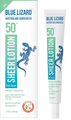 BLUE LIZARD Sheer Face Lotion - SPF 50+, 1.7 Oz