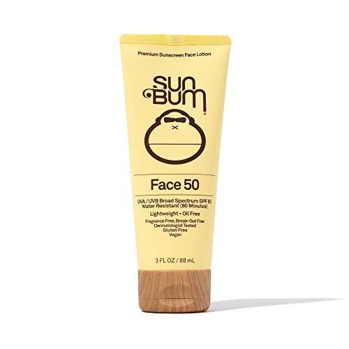 Sun Bum Original SPF 50 Sunscreen Face Lotion | Vegan and Reef Friendly (Octinoxate & Oxybenzone Free) Broad Spectrum Fragrance-Free Moisturizing UVA/UVB Sunscreen with Vitamin E , Yellow , 3 oz