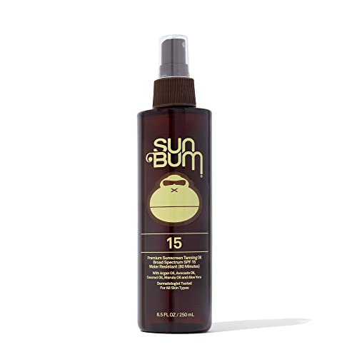 Sun Bum SPF 15 Moisturizing Tanning Oil - Broad Spectrum UVA/UVB Protection - Coconut Oil, Aloe Vera, Paraben Free, Gluten Free, Vegan - 8.5 oz Bottle, 1 Count