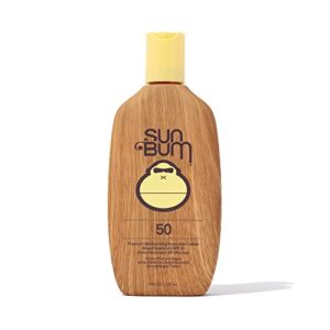 sun bum original spf 50 sunscreen lotion | vegan and reef friendly (octinoxate & oxybenzone free) broad spectrum moisturizing uva/uvb sunscreen with vitamin e | 8 oz