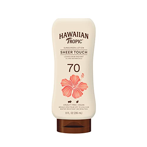 Hawaiian Tropic Sheer Touch Sunscreen Lotion | Sunscreen SPF 70, High SPF Sunscreen, Oxybenzone Free Sunscreen, Moisturizing Sunscreen, Moisturizer with SPF, Sun Lotion, SPF 70, 8 oz.