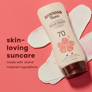 Hawaiian Tropic Sheer Touch Sunscreen Lotion | Sunscreen SPF 70, High SPF Sunscreen, Oxybenzone Free Sunscreen, Moisturizing Sunscreen, Moisturizer with SPF, Sun Lotion, SPF 70, 8 oz.