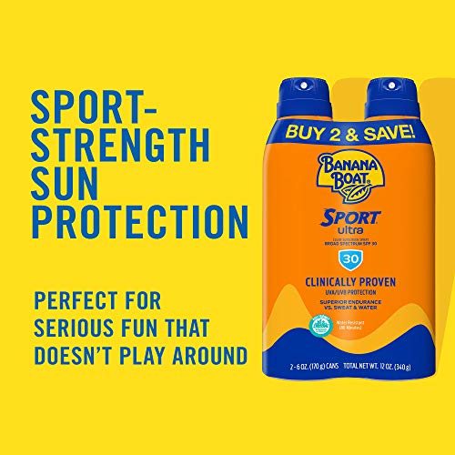 Banana Boat Sport Ultra, Reef Friendly, Broad Spectrum Sunscreen Spray, SPF 30, 6oz. - Twin Pack