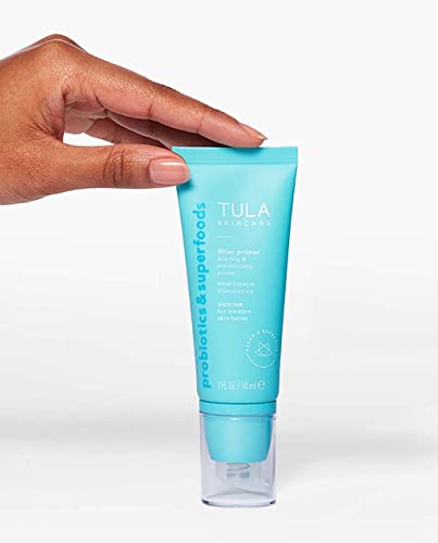 TULA Skin Care Face Filter Blurring and Moisturizing Primer | Smoothing Face Primer, Evens the Appearance of Skin Tone & Redness, Hydrates & Improves Makeup Wear | Original/Sunrise 1 fl. oz.