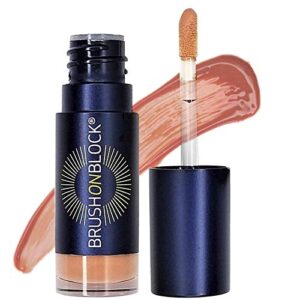 brush on block protective lip oil, broad spectrum spf 32 sunscreen, nude tint