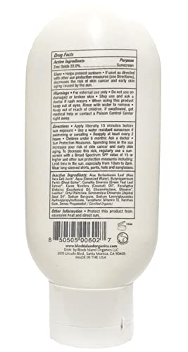 Block Island Organics - Natural Mineral Sunscreen SPF 30 - Broad Spectrum UVA UVB Protection - Non-Nano Zinc - Lightweight Non-Greasy Sunblock - EWG Recommended - Non-Toxic - Made in USA 3.4 FL OZ