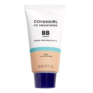 covergirl smoothers lightweight bb cream, 1 tube (1.35 ounce), light to medium 810 skin tones, hydrating bb cream with spf 21 sun protection (packaging may vary)