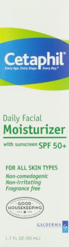 CETAPHIL Daily Facial Moisturizer SPF 50, Gentle Facial Moisturizer For Dry to Normal Skin Types, No Added Fragrance, (Packaging May Vary), 1.7 Fl Oz (Pack of 2)