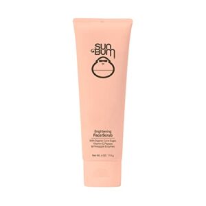 sun bum skin care brightening face scrub | vegan and cruelty free exfoliating and smoothing scrub with vitamin c | 4 oz