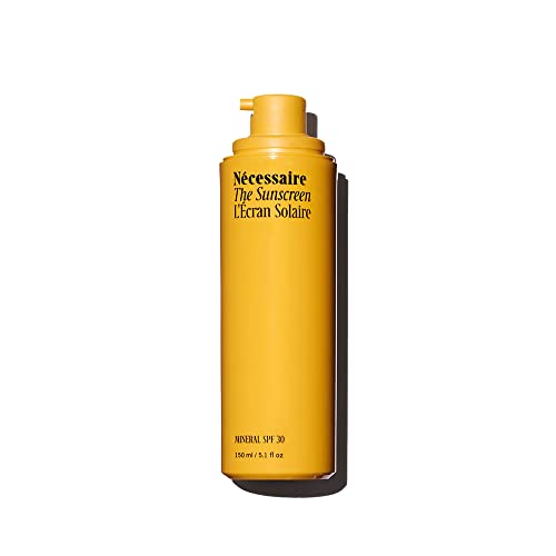 Nécessaire The Mineral Sunscreen SPF 30 PA+++. For The Body. Broad Spectrum. Zinc Oxide, Hyaluronic Acid, Niacinamide. Hydrate. Protect Against Sun Damage + Premature Aging. Dermatologist-Tested. 150 ml / 5.1 fl oz