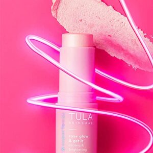 TULA Skin Care Rose Glow & Get It Cooling & Brightening Eye Balm | Dark Circle Under Eye Treatment, Instantly Hydrate and Brighten Undereye Area, Perfect to Use On-the-go | 0.35 oz.