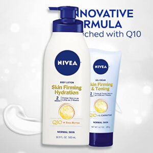 NIVEA Skin Firming Body Lotion Variety Pack with 16.9 Fl Oz Hydrating Body Lotion and 6.7 Oz Skin Firming Gel Cream