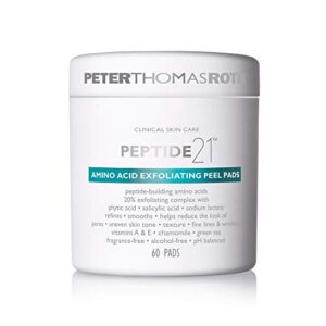 Peter Thomas Roth | Peptide 21 Amino Acid Exfoliating Peel Pads | Refines and Smooths, Helps Reduce the Look of Pores, Uneven Skin Tone, Texture, Fine Lines and Wrinkles white 60 Count