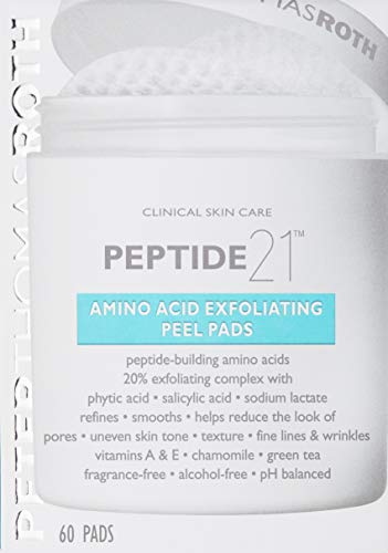 Peter Thomas Roth | Peptide 21 Amino Acid Exfoliating Peel Pads | Refines and Smooths, Helps Reduce the Look of Pores, Uneven Skin Tone, Texture, Fine Lines and Wrinkles white 60 Count