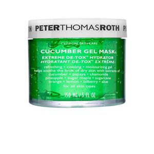 Peter Thomas Roth | Cucumber Gel Mask | Extreme De-Tox Hydrator, Cooling and Hydrating Facial Mask, Helps Soothe the Look of Dry and Irritated Skin, 5 fl oz (Pack of 1)