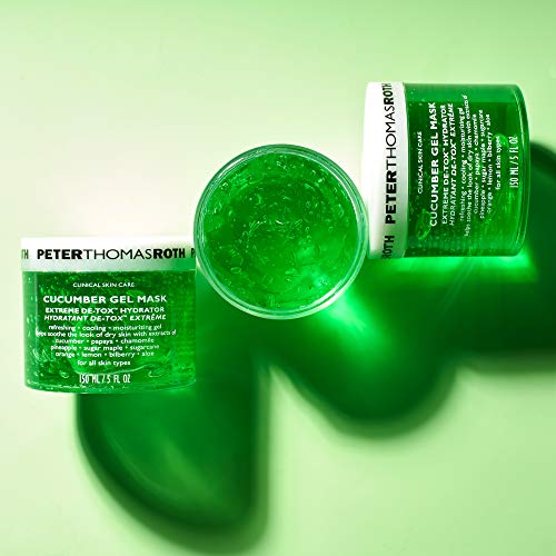 Peter Thomas Roth | Cucumber Gel Mask | Extreme De-Tox Hydrator, Cooling and Hydrating Facial Mask, Helps Soothe the Look of Dry and Irritated Skin, 5 fl oz (Pack of 1)