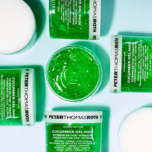 Peter Thomas Roth | Cucumber Gel Mask | Extreme De-Tox Hydrator, Cooling and Hydrating Facial Mask, Helps Soothe the Look of Dry and Irritated Skin, 5 fl oz (Pack of 1)