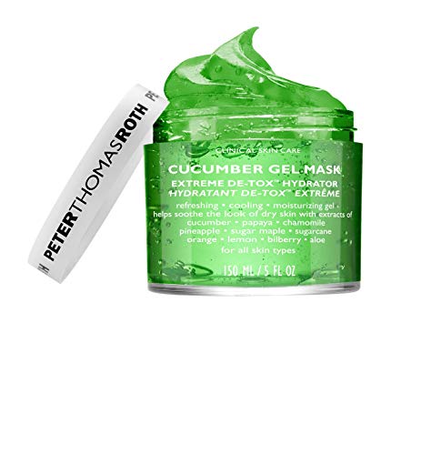 Peter Thomas Roth | Cucumber Gel Mask | Extreme De-Tox Hydrator, Cooling and Hydrating Facial Mask, Helps Soothe the Look of Dry and Irritated Skin, 5 fl oz (Pack of 1)