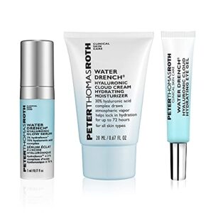 Peter Thomas Roth | Water Drench Hydration Heroes 3-Piece Kit | Hyaluronic Acid Skin Care Kit, Water Drench Glow Serum, Moisturizer and Eye Gel