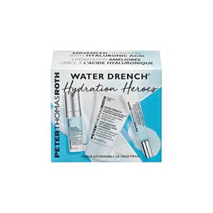 Peter Thomas Roth | Water Drench Hydration Heroes 3-Piece Kit | Hyaluronic Acid Skin Care Kit, Water Drench Glow Serum, Moisturizer and Eye Gel