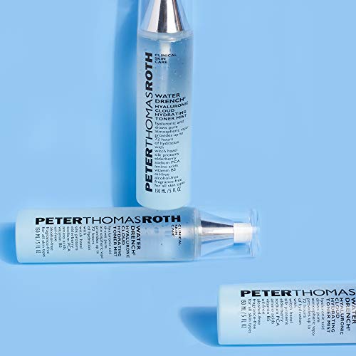 Peter Thomas Roth Water Drench Hyaluronic Cloud Hydrating Toner Mist with Witch Hazel, Up to 72 Hours of Hydration, Helps Reduce the Look of Fine Lines, Wrinkles and Pores