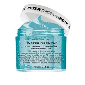 peter thomas roth | water drench hyaluronic cloud mask hydrating gel | moisturizing face mask with hyaluronic acid, up to 72 hours of hydration