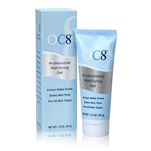 oc eight professional professional anti shine mattifying gel: oil control mattifier formula for face – matte finishing gel controls oily skin and reduces shine and redness for eight hours – 1.6 ounces