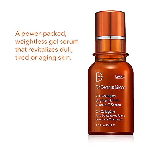 Dr. Dennis Gross C + Collagen Brighten & Firm Vitamin C Serum: for Dull Complexion, Wrinkles, Uneven Tone and Texture, 1.0 fl oz