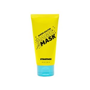 starface super-sulfur magic mask, acne treatment with 10% sulfur and kaolin clay, dermatologist-approved and cruelty-free face mask, 2.54oz