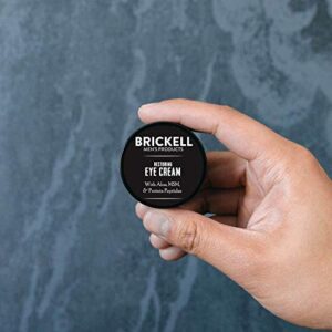 Brickell Men's Restoring Eye Cream for Men, Natural and Organic Anti Aging Eye Balm To Reduce Puffiness, Wrinkles, Dark Circles, Crows Feet and Under Eye Bags, .5 Ounce, Unscented