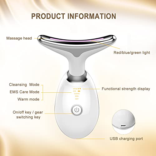 Firming Wrinkle Removal Device for Neck Face, Double Chin Reducer Vibration Massager, 3 in 1 Portable Face Massager for Skin Care,Improve,Firm,Tightening and Smooth