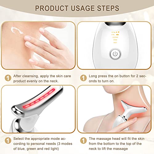 Firming Wrinkle Removal Device for Neck Face, Double Chin Reducer Vibration Massager, 3 in 1 Portable Face Massager for Skin Care,Improve,Firm,Tightening and Smooth