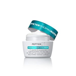 Peter Thomas Roth | Peptide 21 Wrinkle Resist Eye Cream | Anti-Aging Eye Cream with 21 Peptides and Neuropeptides, 0.5 fl. Oz (Pack of 1)