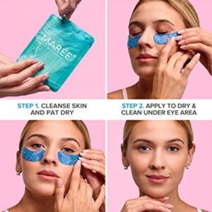 Maree Eye Gels - Pearl Eye Masks that Reduce Wrinkles, Puffy Eyes, Dark Circles, Eye Bags with Natural Marine Collagen, Hyaluronic HA - Anti Aging Under Eye Patches, Face Moisturizer Treatment