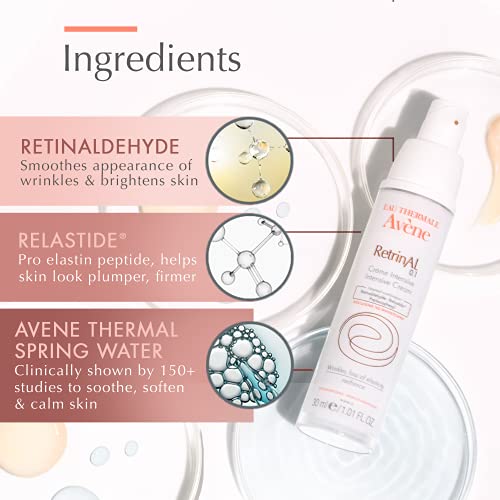 Eau Thermale Avene - RetrinAL 0.1 Intensive Cream - Retinaldehyde - Rejuvenates Skin & Helps Reduce Signs of Aging - Airless Pump - 1.0 fl.oz.