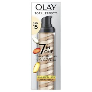 olay total effects tone correcting face moisturizer with sunscreen spf 15, light to medium 1.7 ounces