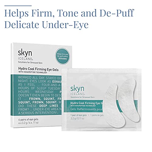 skyn ICELAND Hydro Cool Firming Eye Gels: Under-Eye Gel Patches to Firm, Tone and De-Puff Under-Eye Skin, 4 Pairs