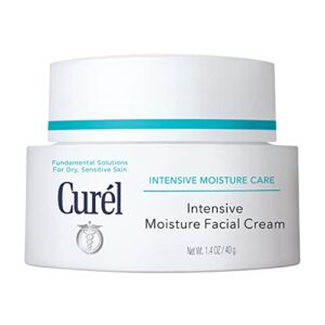 curel japanese skin care intensive face moisturizer cream, face lotion for dry to very dry sensitive skin, for women and men, anti-aging fragrance-free anti-wrinkle japanese skin care, 1.4 oz