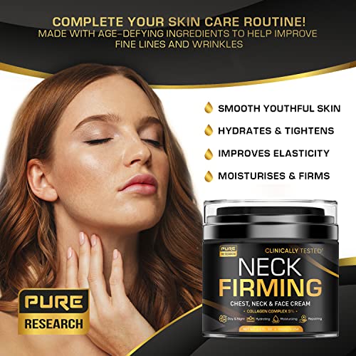 Neck Firming Cream - Anti Wrinkle Cream – Use on Saggy or Turkey Neck, Tightener - Collagen & Retinol Skin Tightening Cream - Anti Aging Moisturizer for Neck & Décolleté