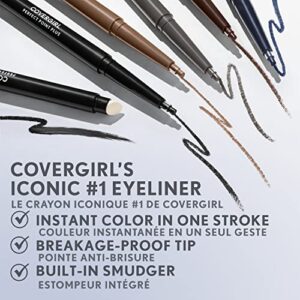 COVERGIRL Perfect Point Plus Eyeliner Pencil, Black Onyx Pack of 1, Long-Lasting, Versatile Black Eyeliner, Soft Smudging Tip, No Sharpening Needed