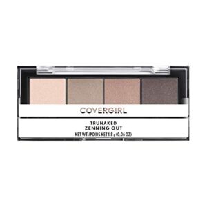 covergirl trunaked quad eyeshadow palette, zenning out, 6 shades, 0.06 fl ounces, eyeshadow palette, eyeshadow, eyeshadow makeup, shimmer eyeshadow, fade-proof formula, pigmented shades